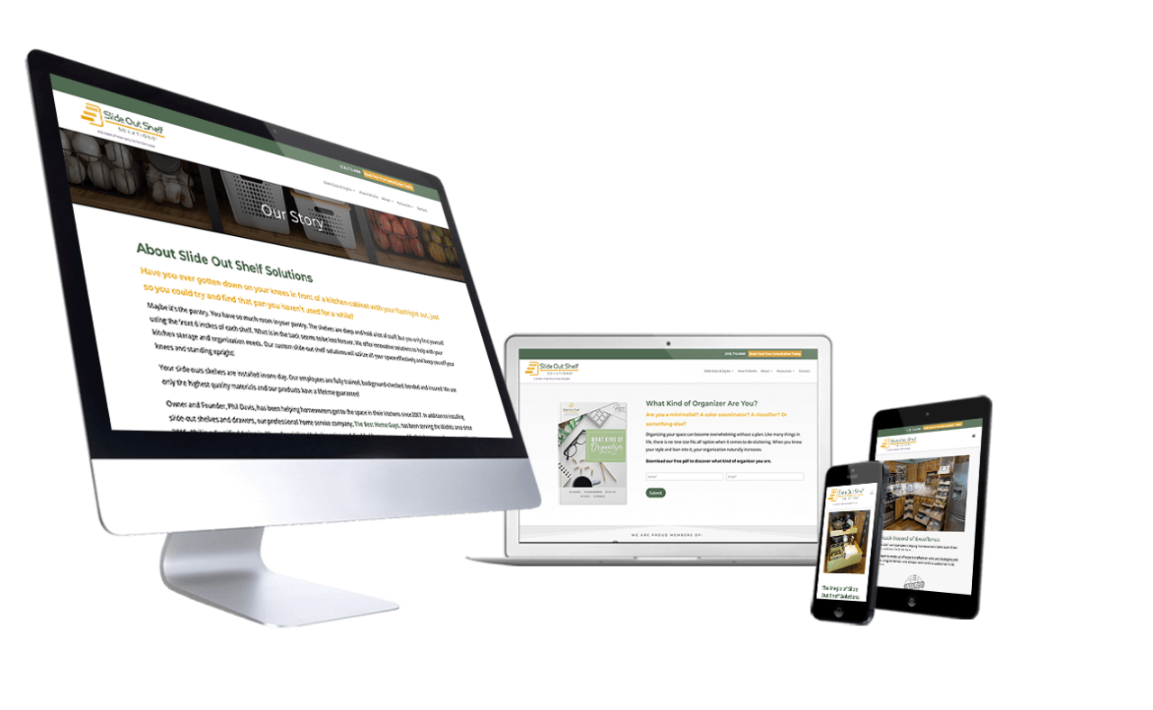 Branding and Responsive Website for Slide Out Shelf Solutions